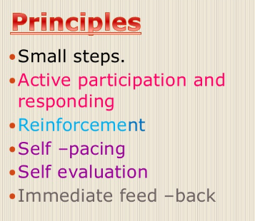 Principles of programmed Learning - TLS Practice